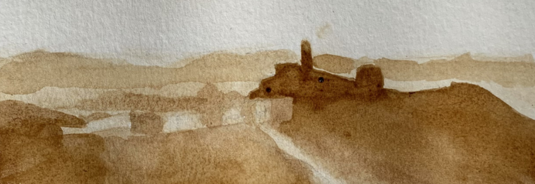 Painting with Coffee - Watercolor Landscape Tutorial | Art Studio Life