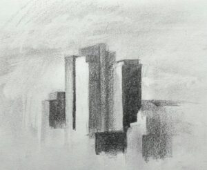 City Drawing Sketch with Realistic Value Drawing Tips