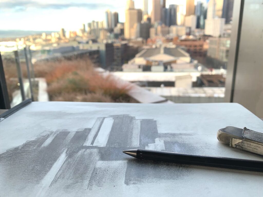 City Drawing Sketch with Realistic Value Drawing Tips