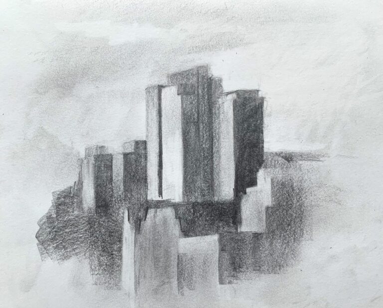 City Drawing Sketch with Realistic Value Drawing Tips