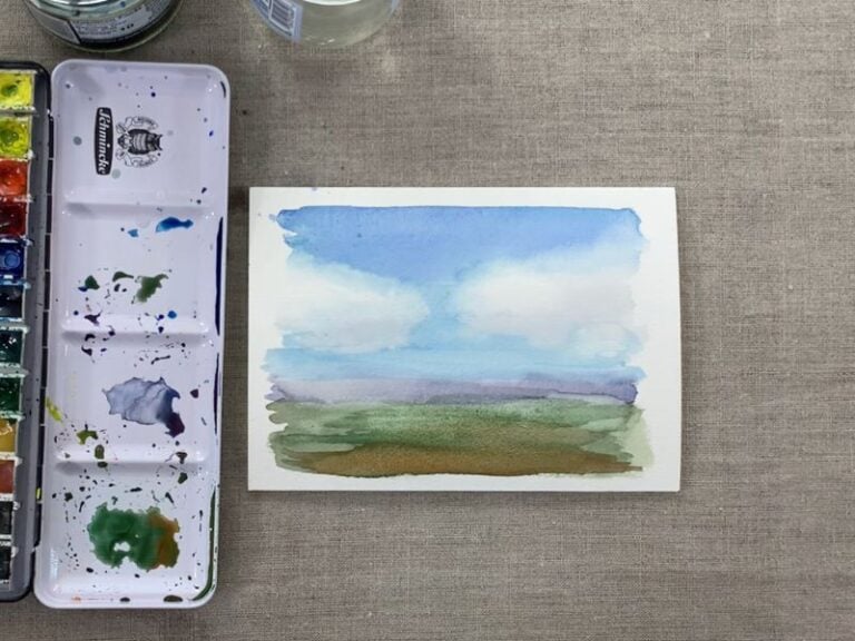 Easy Watercolor Landscape Painting Tutorial for Beginners [With Video]